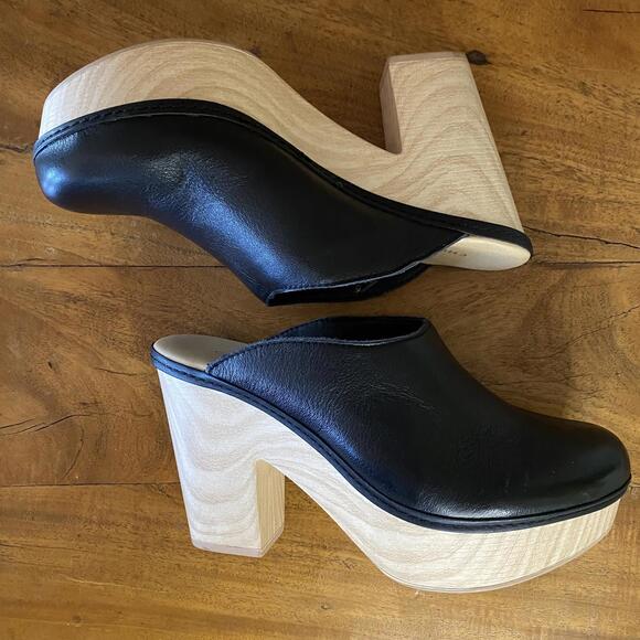 Chinese Laundry | Shoes | Chinese Laundry Black Leather Platform Clogs ...